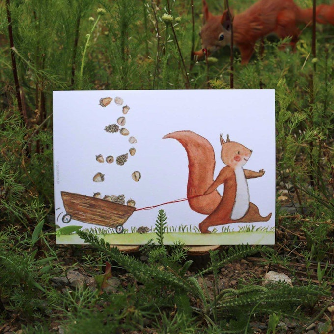 Nachhaltige Geburtstagskarte Eichhörnchen online kaufen